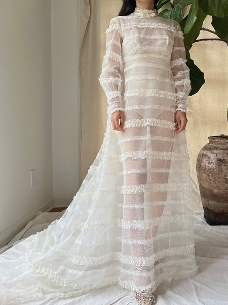 1960s Sheer Tulle Gown - XS | G O S S A M E R