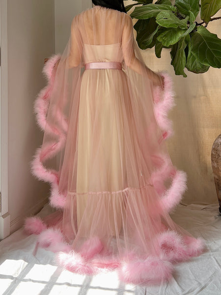 Marabou Tulle Dressing Gown - OSFM | G O S S A M E R