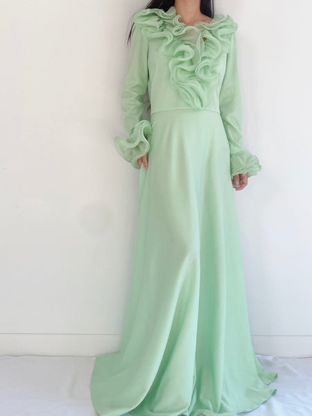 Vintage Mint Ruffle Dress - S | G O S S A M E R